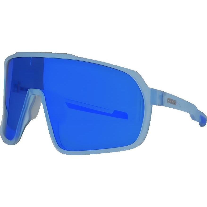 Cykal Descender Sunglasses Matte Clear - Blue Flash Lens – 99 Bikes