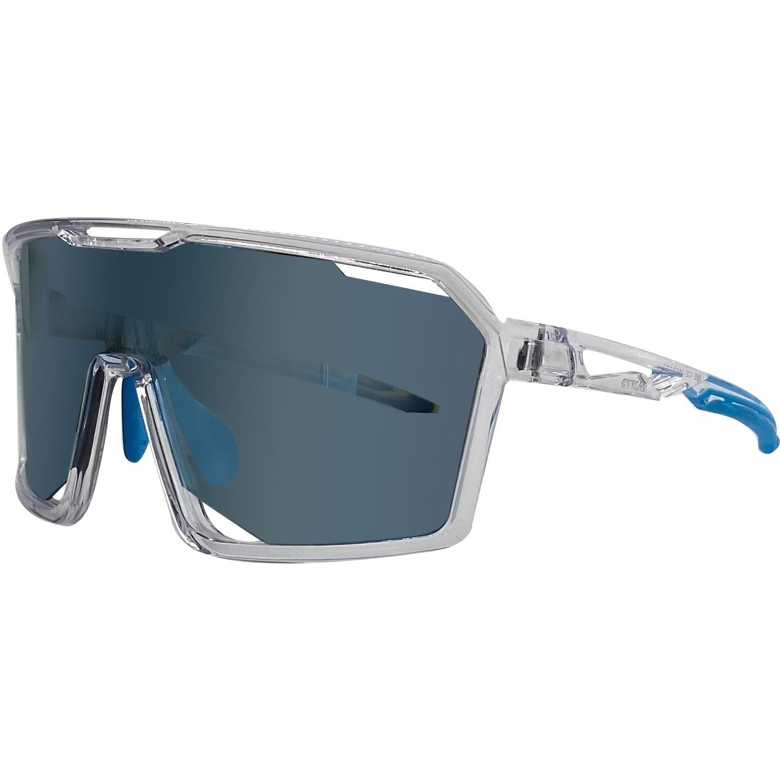 Cykal Decline Sunglasses Crystal Clear - Blue Flash Lens – 99 Bikes
