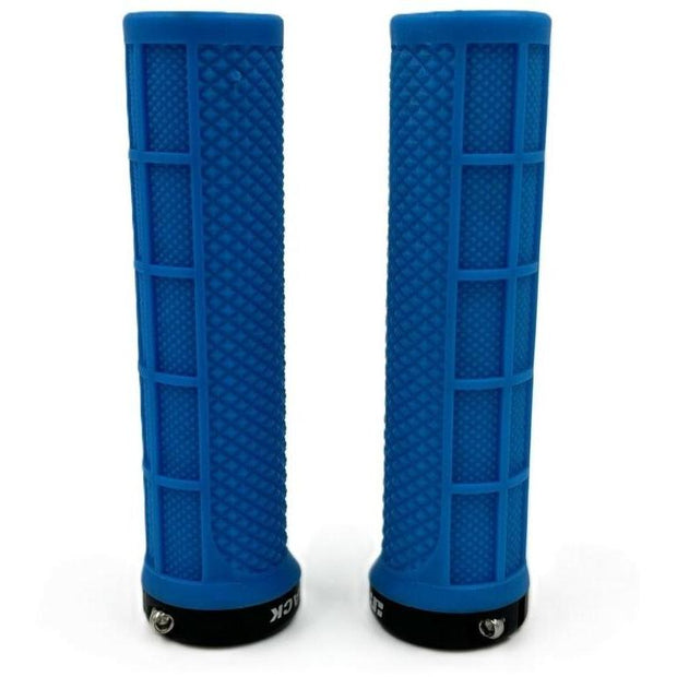 JetBlack Staple Lock On Grips Blue – 99 Bikes