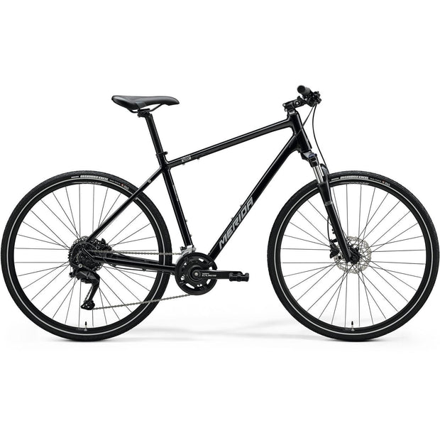 Merida Crossway 100 Hybrid Bike Black/Silver – 99 Bikes