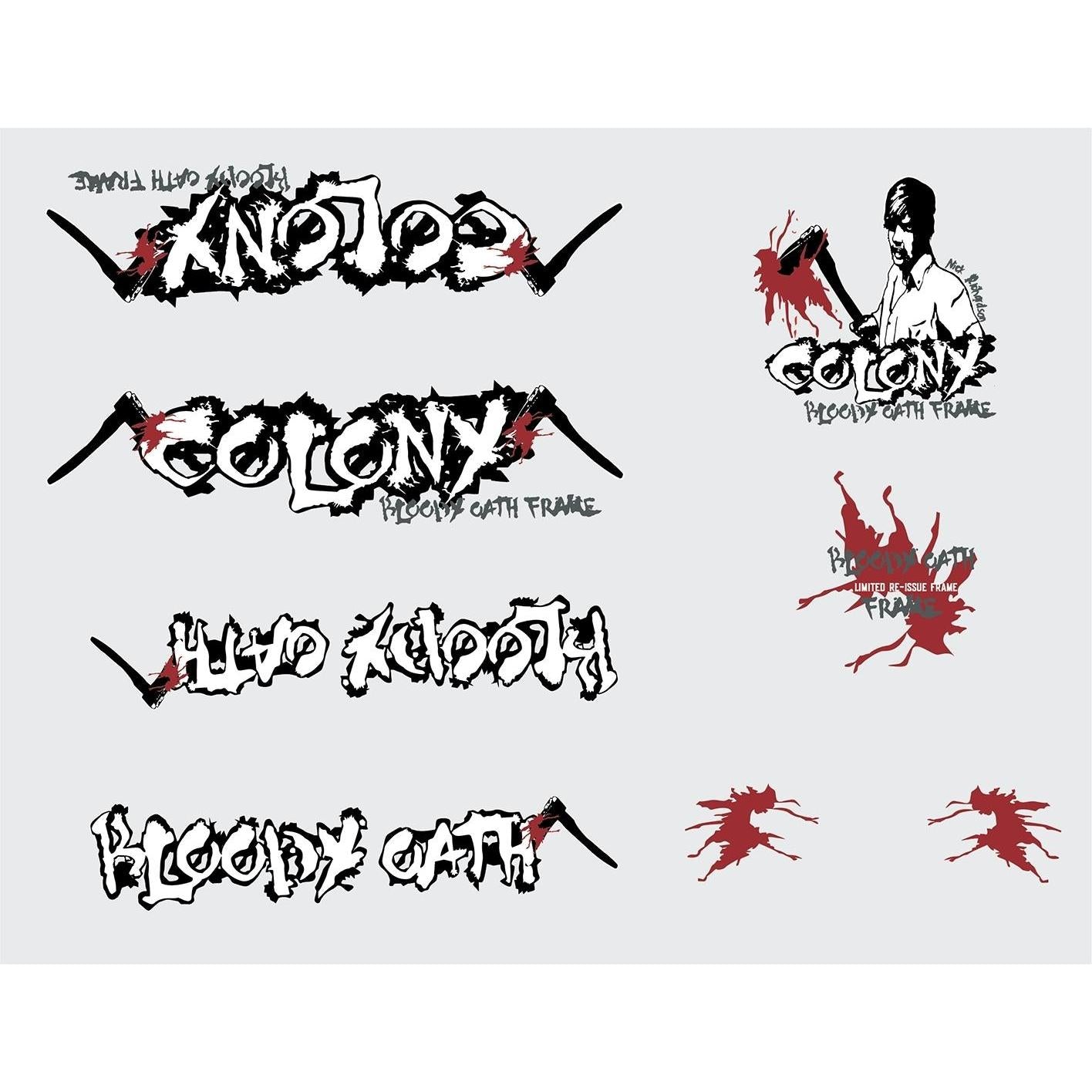 Colony Bloody Oath Frame Sticker Kit – 99 Bikes