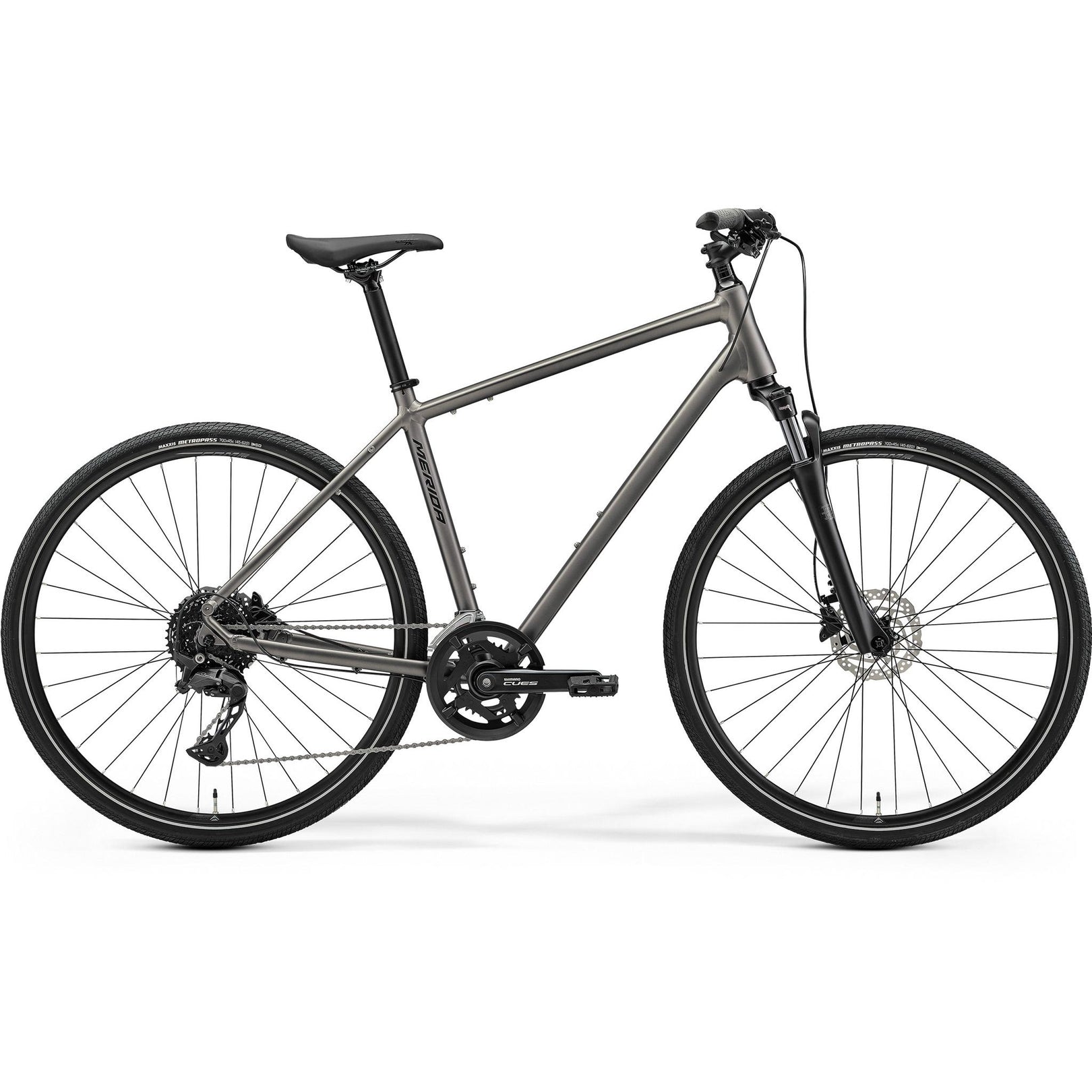 Merida Crossway 300 Hybrid Bike Silk Warm Slate Grey/Black – 99 Bikes