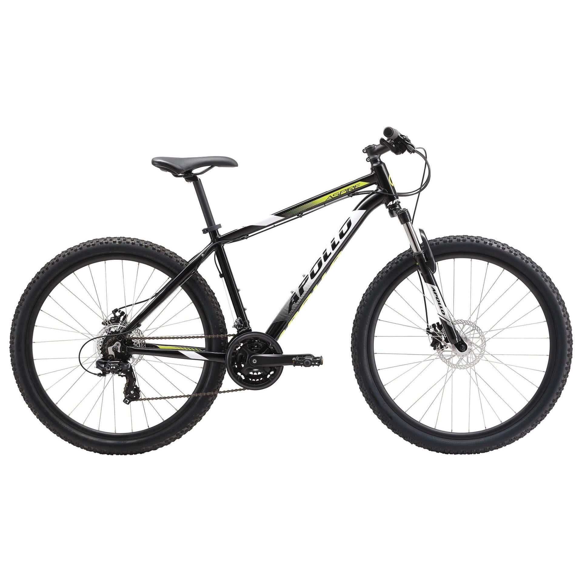 Apollo Aspire 20 Mountain Bike Gloss Black/White/Lime Green – 99 Bikes