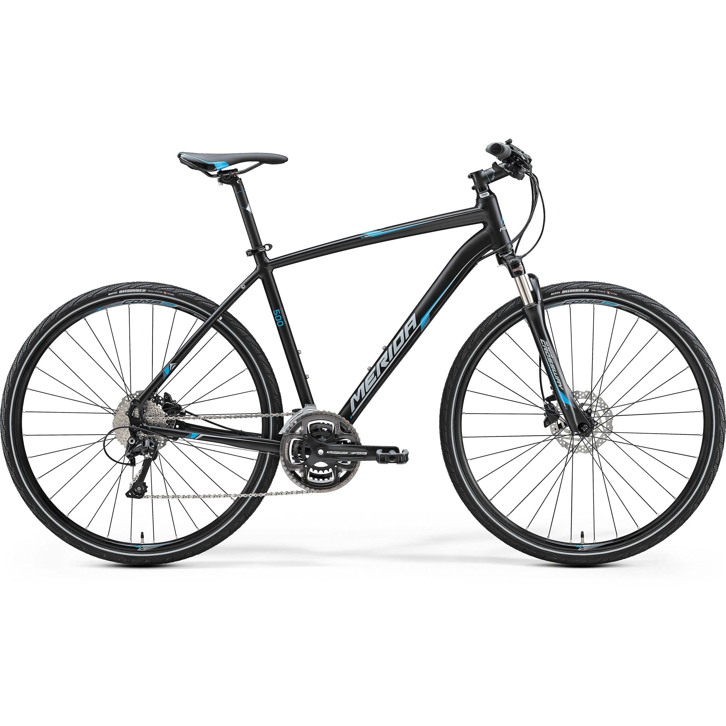 Merida Crossway 500 Hybrid Bike Black/Blue/Grey (2017) – 99 Bikes
