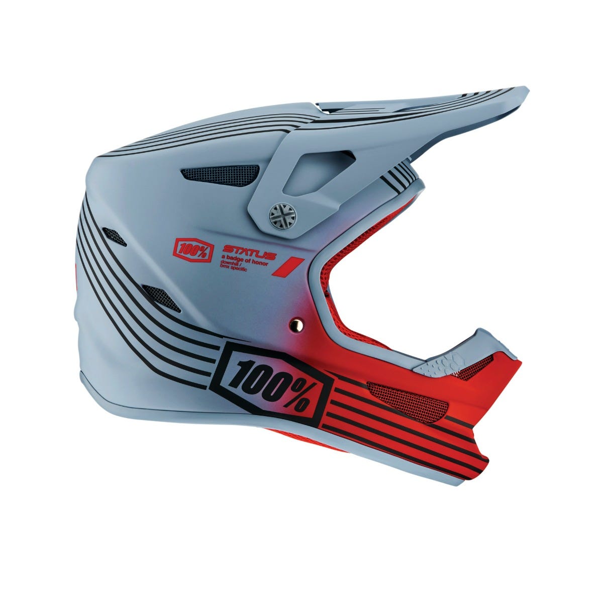 Fullface 100% STATUS Helmet Caltec Grey – 99 Bikes