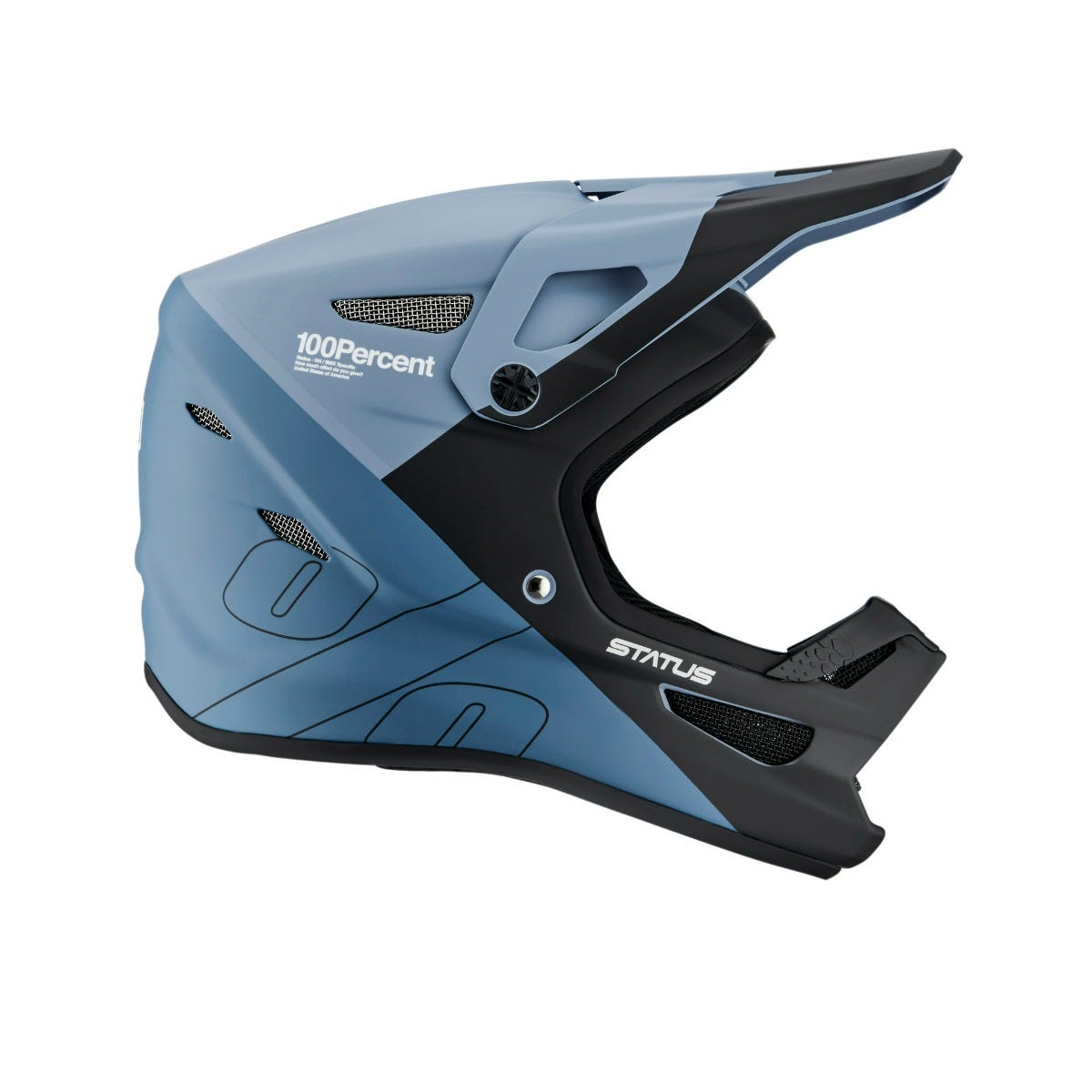 100% Status Youth Fullface Helmet Drop/Steel Blue – 99 Bikes