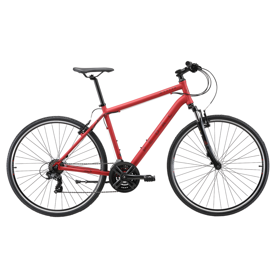 Pedal Raven 2 Hybrid Bike Red – 99 Bikes