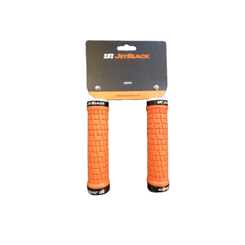 JetBlack Tack LockOn Grips Orange/Black – 99 Bikes