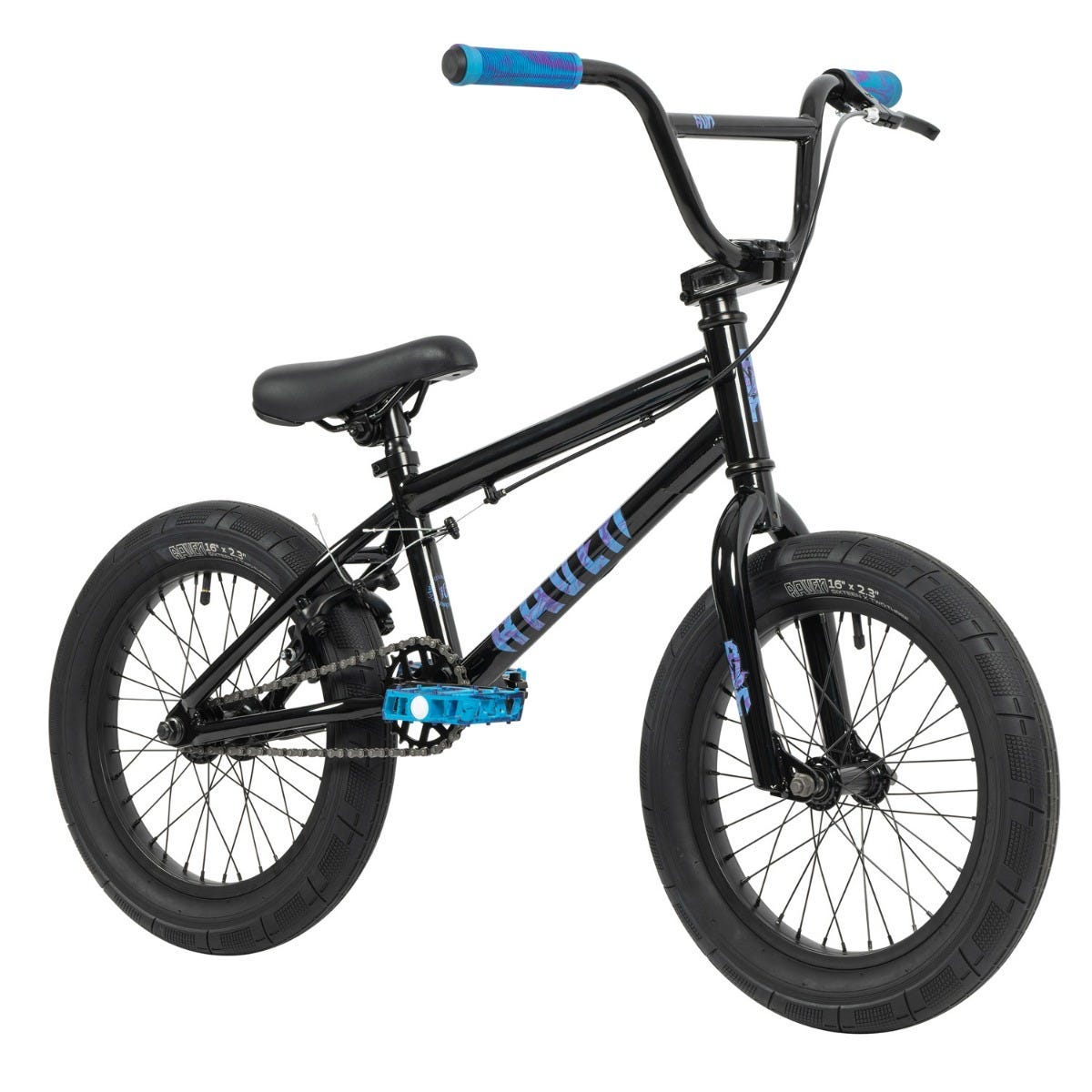 Raven Trickster 16'' BMX Bike Black w/ Marble Graphics 2024 – 99 Bikes