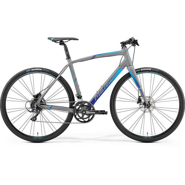 Merida Speeder 200 Flat Bar Road Bike Matt Grey/Blue – 99 Bikes